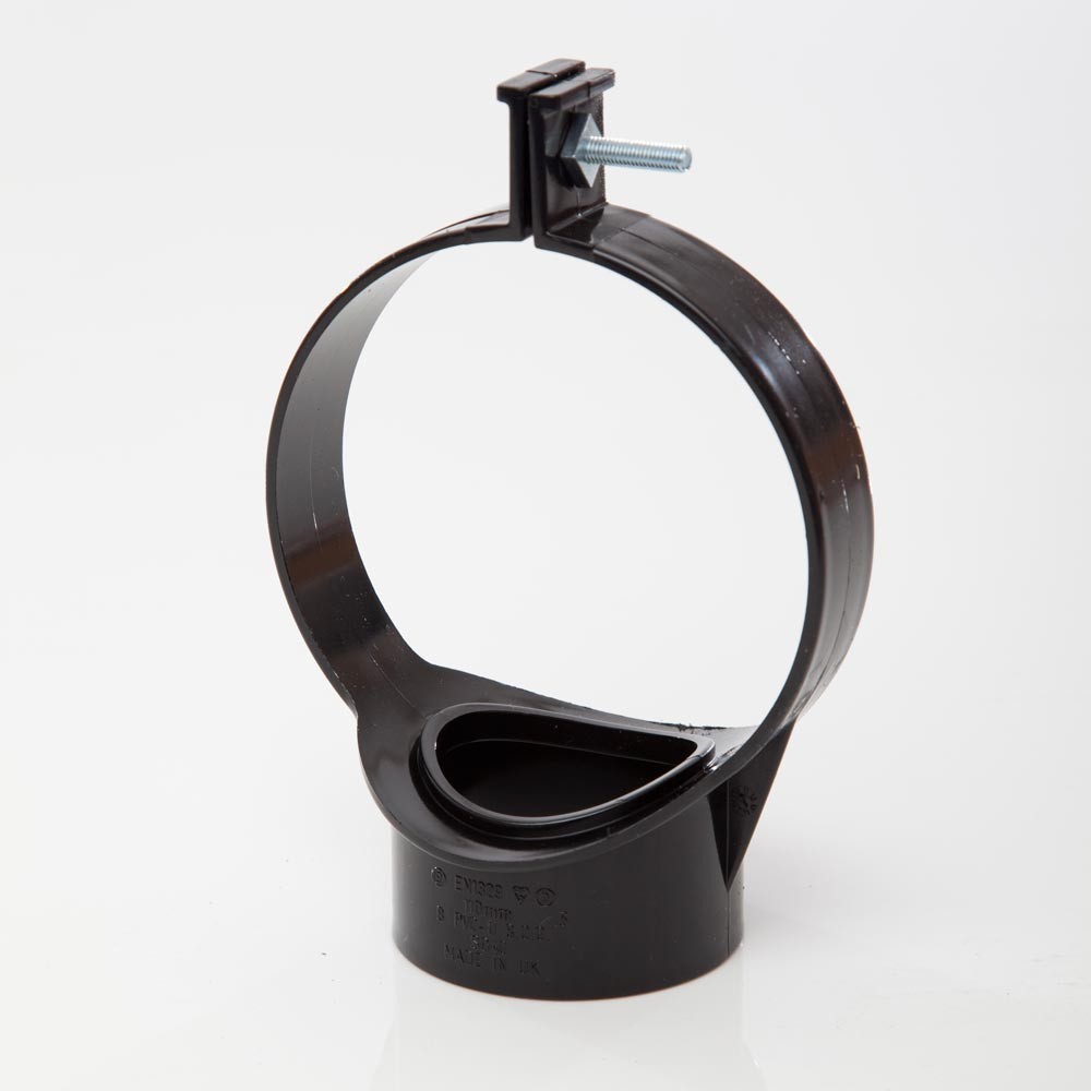 110mm Soil Strap Boss (Open) Back Fix Black REF SP319