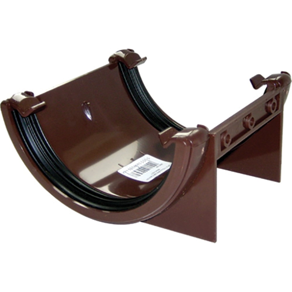 112mm Round Gutter Union Bracket Brown.
