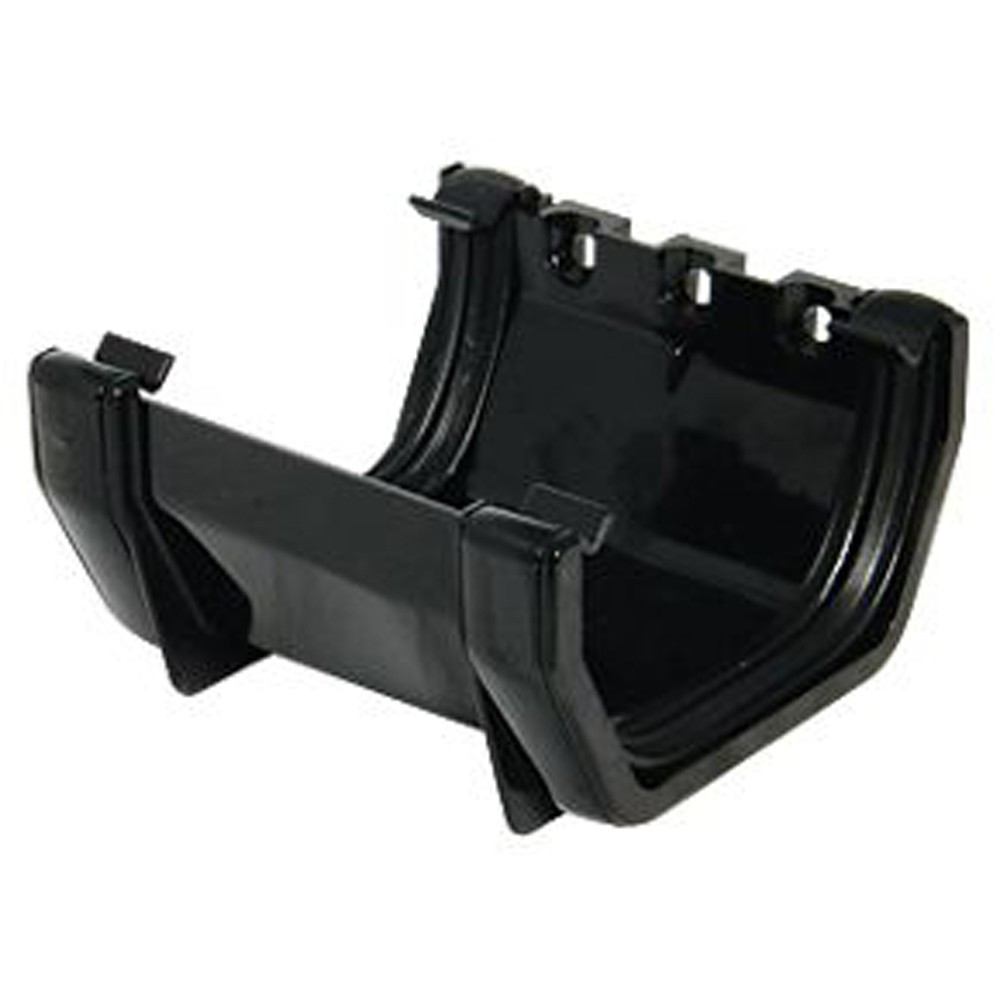 112mm Square Gutter Union Bracket Black REF RUS1