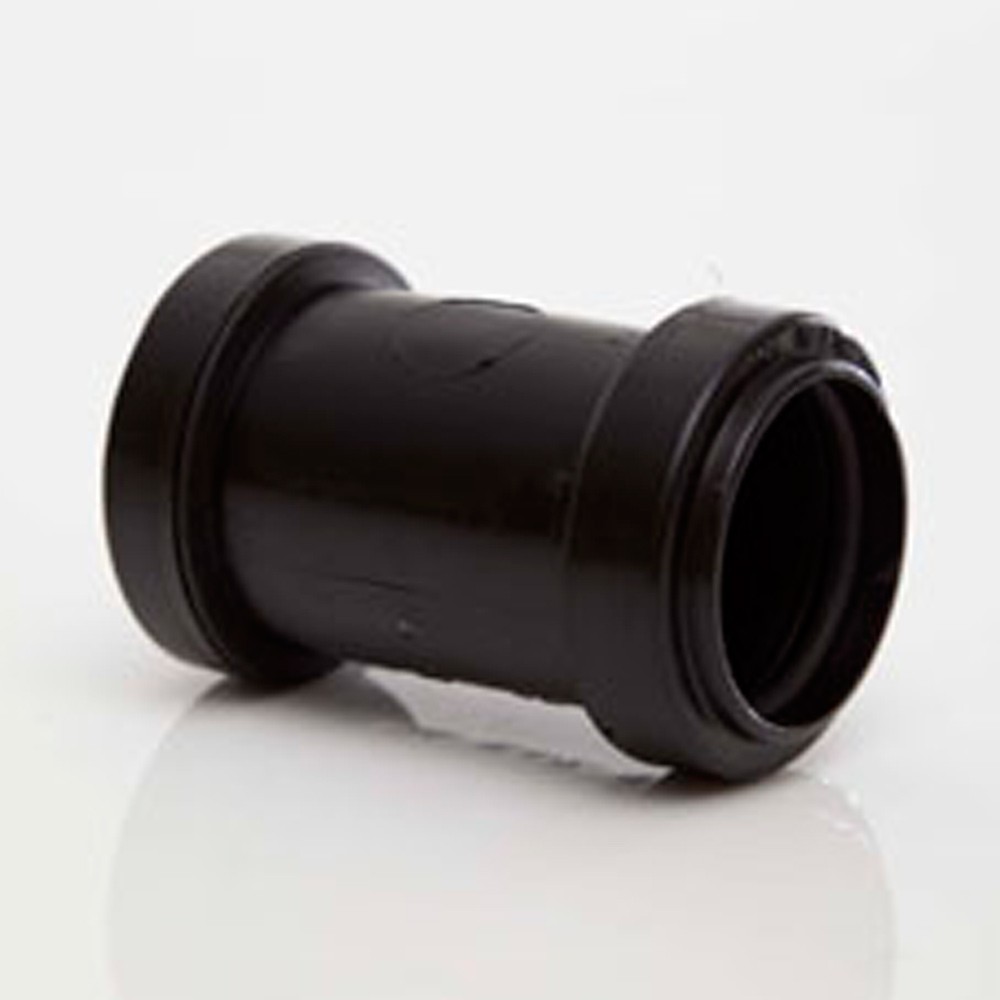 40mm Push-fit Straight Coupling Black REF WP08