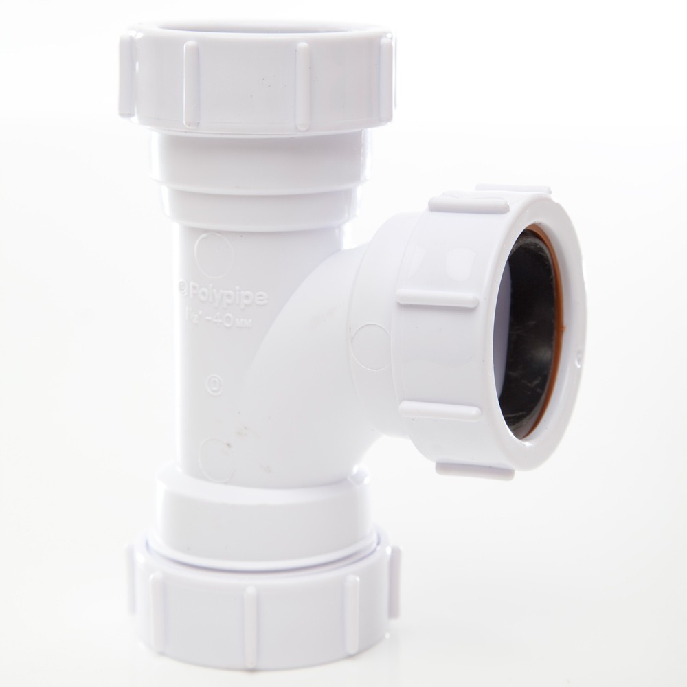 40mm x 91.25 Deg Universal Compression Tee White REF WC23