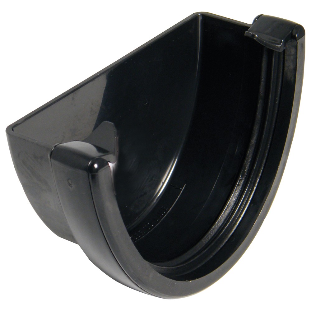 Deepflow Gutter External Stop End Black REF REH1