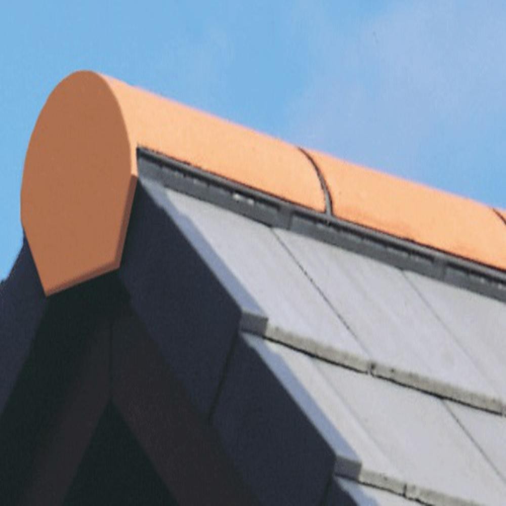 Redland Half Round End Ridge Tile Terracotta