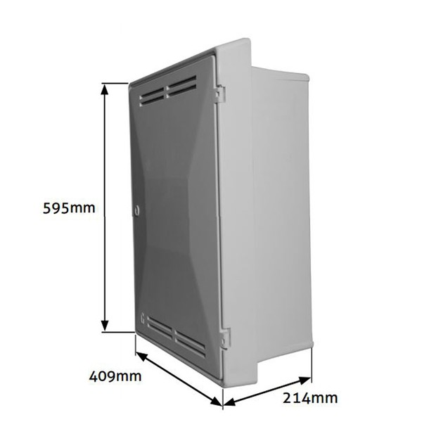 Gas Meter Box White (BS8499 Compliant) Recessed Built In Wall 595 X 409 ...